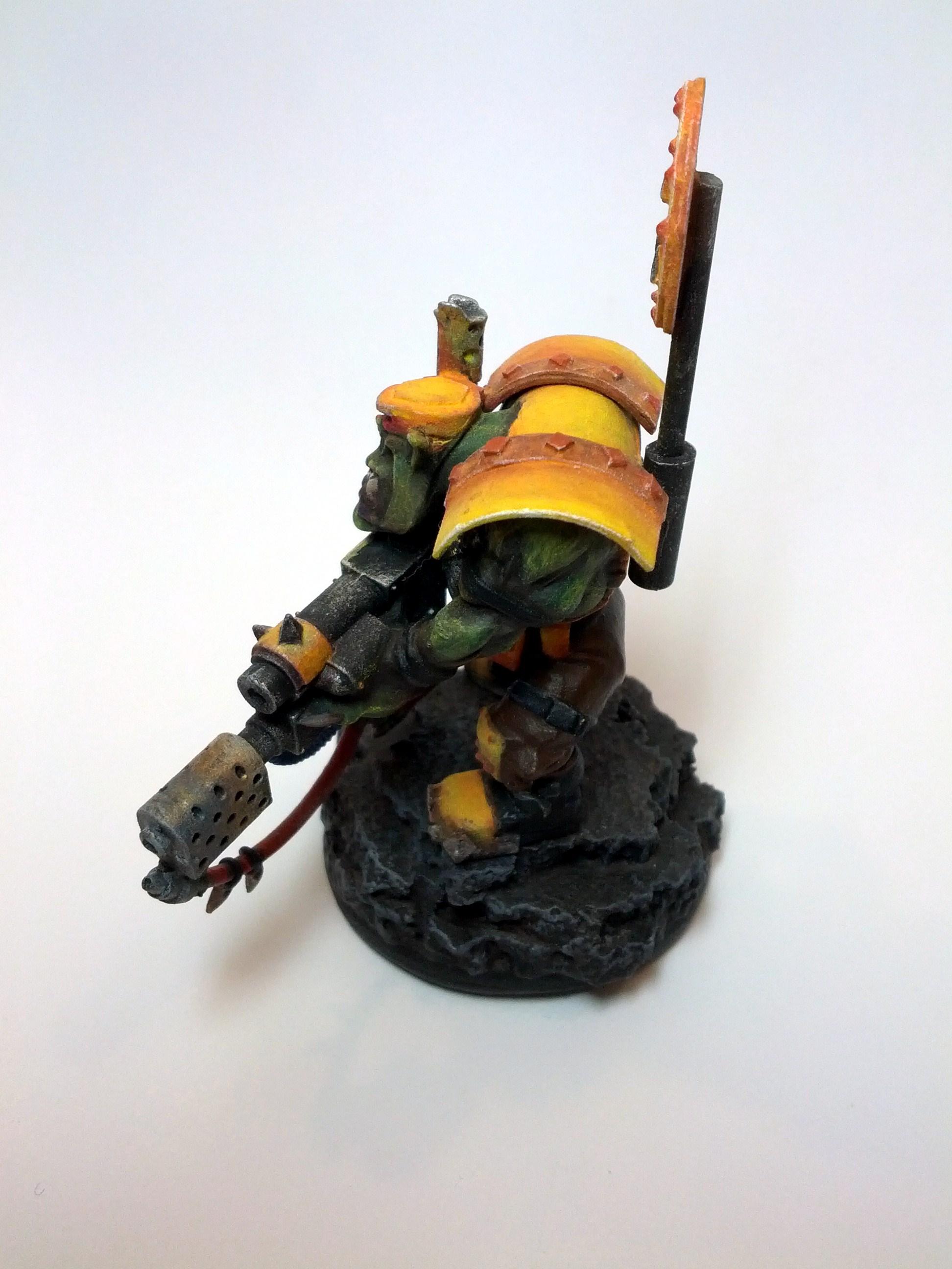 Bad Moons, Conversion, Custom, Kombi, Nob, Orks, Skorcha - Bad Moon Ork Nob with Kombi-Skorcha ...